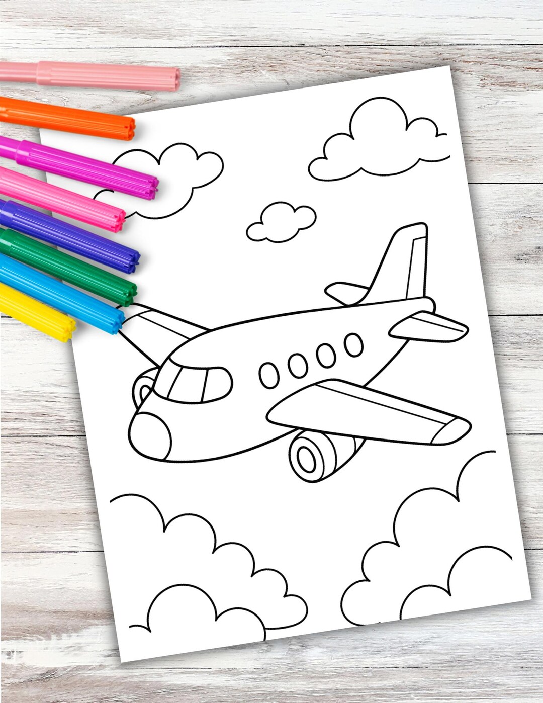 Airplane Coloring Page Instant Digital Download PDF Printable Bold and ...