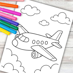 Airplane Coloring Page Instant Digital Download PDF Printable Bold and ...