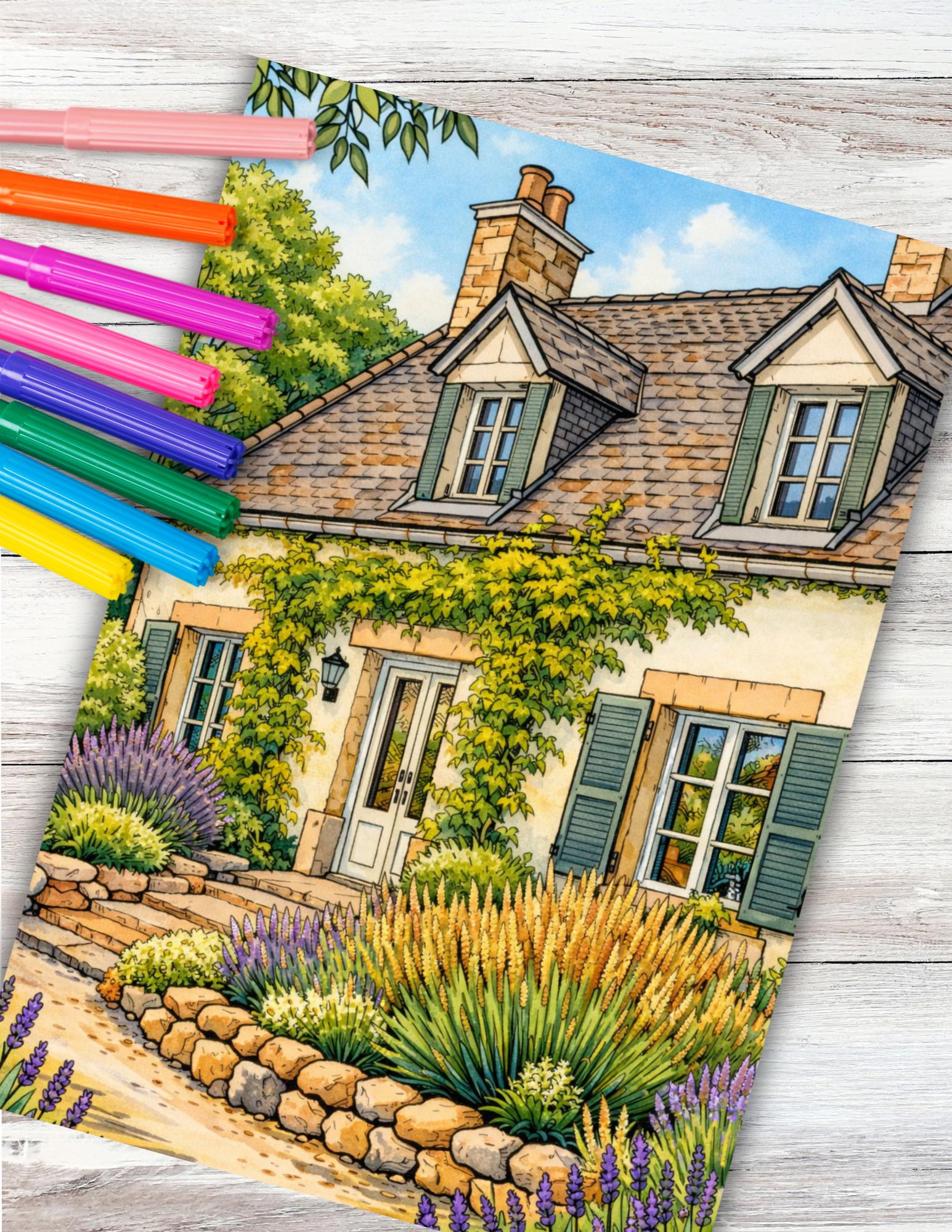 House Coloring Page Instant Digital Download PDF Printable Adult ...