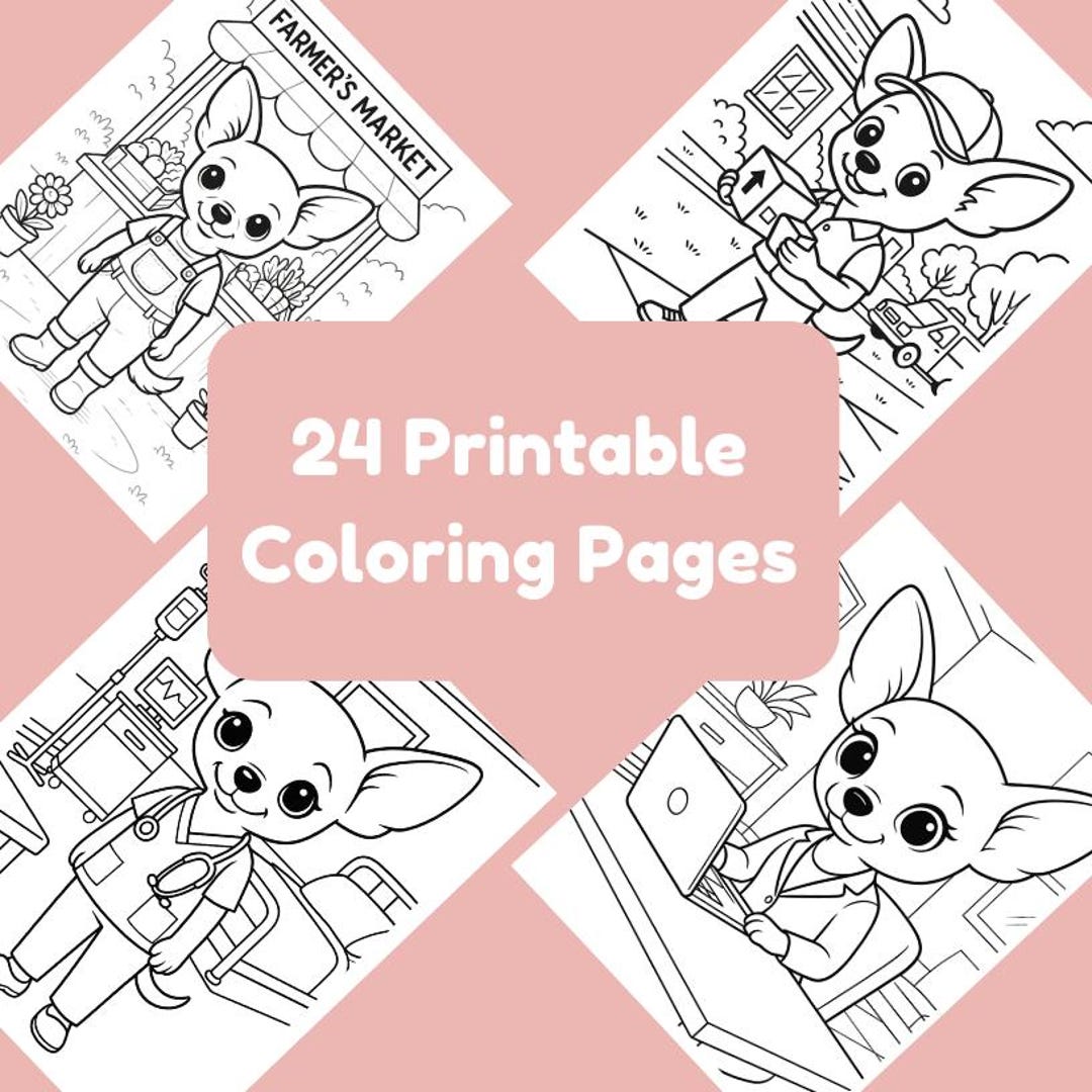 Career Coloring Pages for Kids Instant Download 24 Count Printable PDF ...