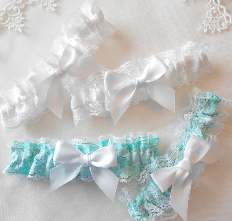 Wedding Garter Keepsake or Set 5 Colors Lace and Custom Color | Etsy