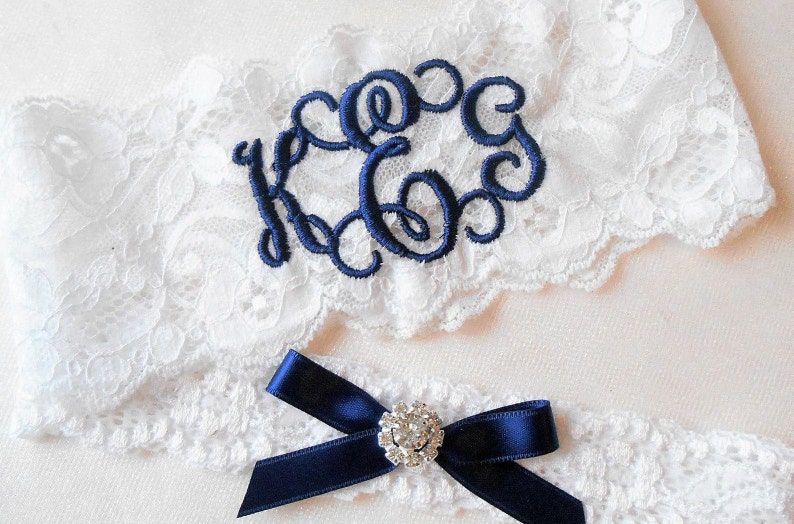 Personalized Wedding Garters Brides Something Blue Garter - Etsy