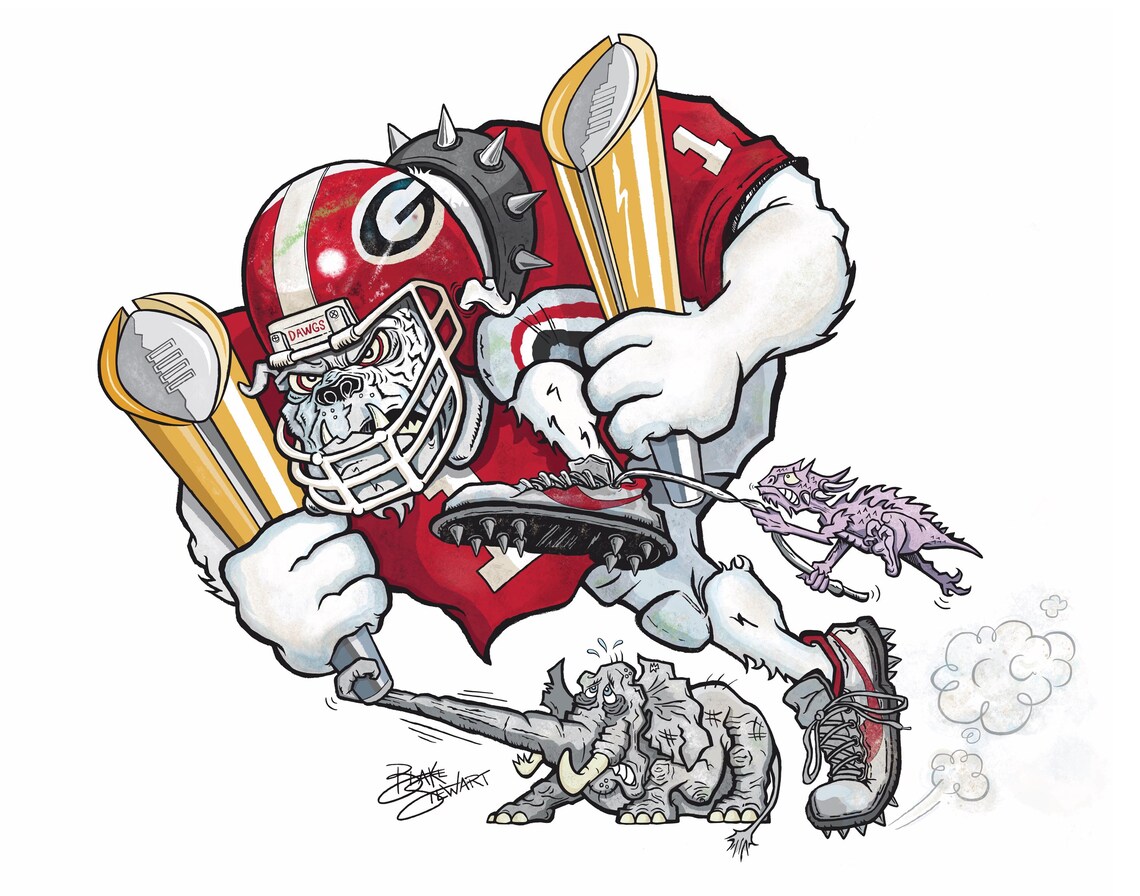 UGA National Championship Illustration Print - Etsy