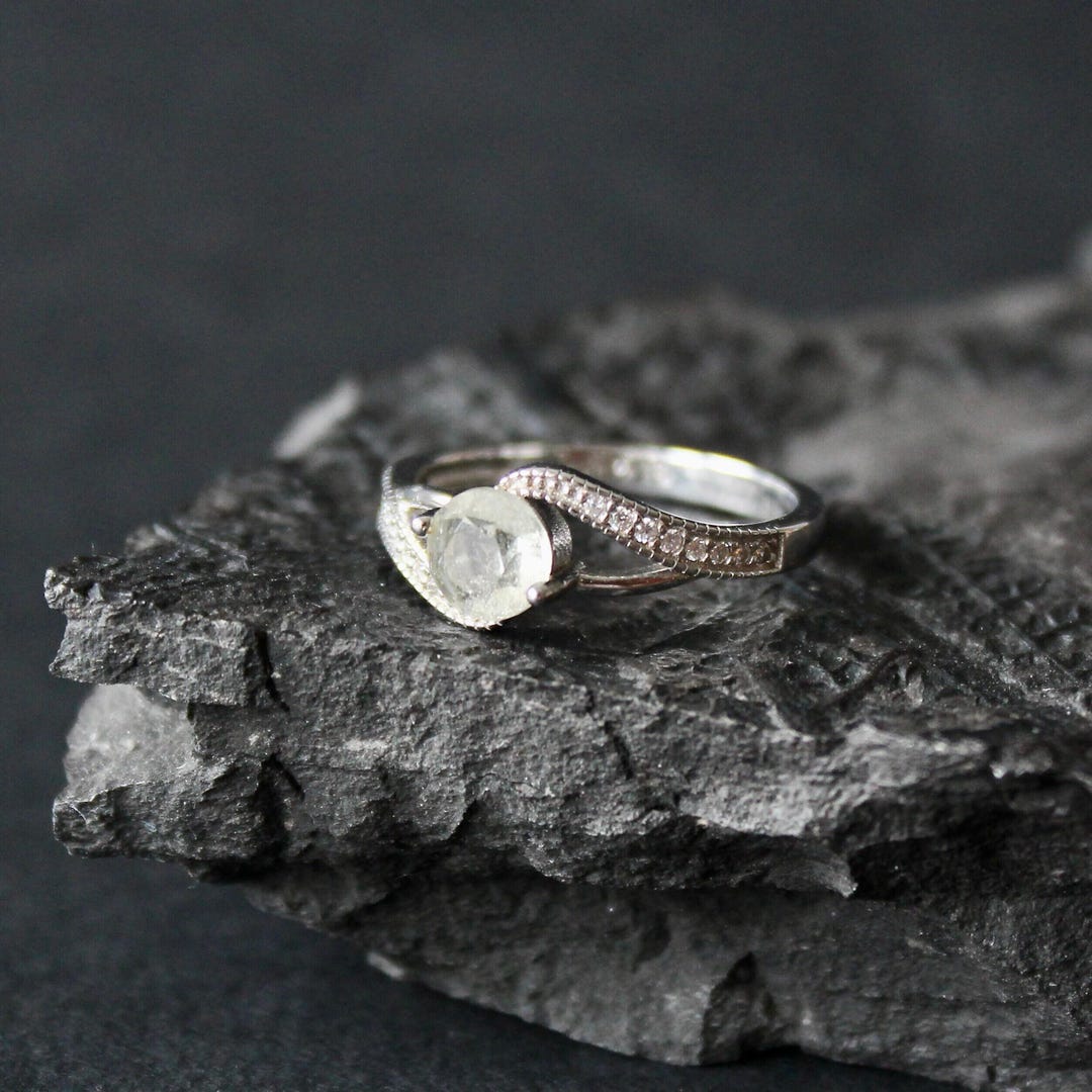 Libyan Desert Glass Faceted Silver Ring 6 Mm Stone, Sterling Silver ...