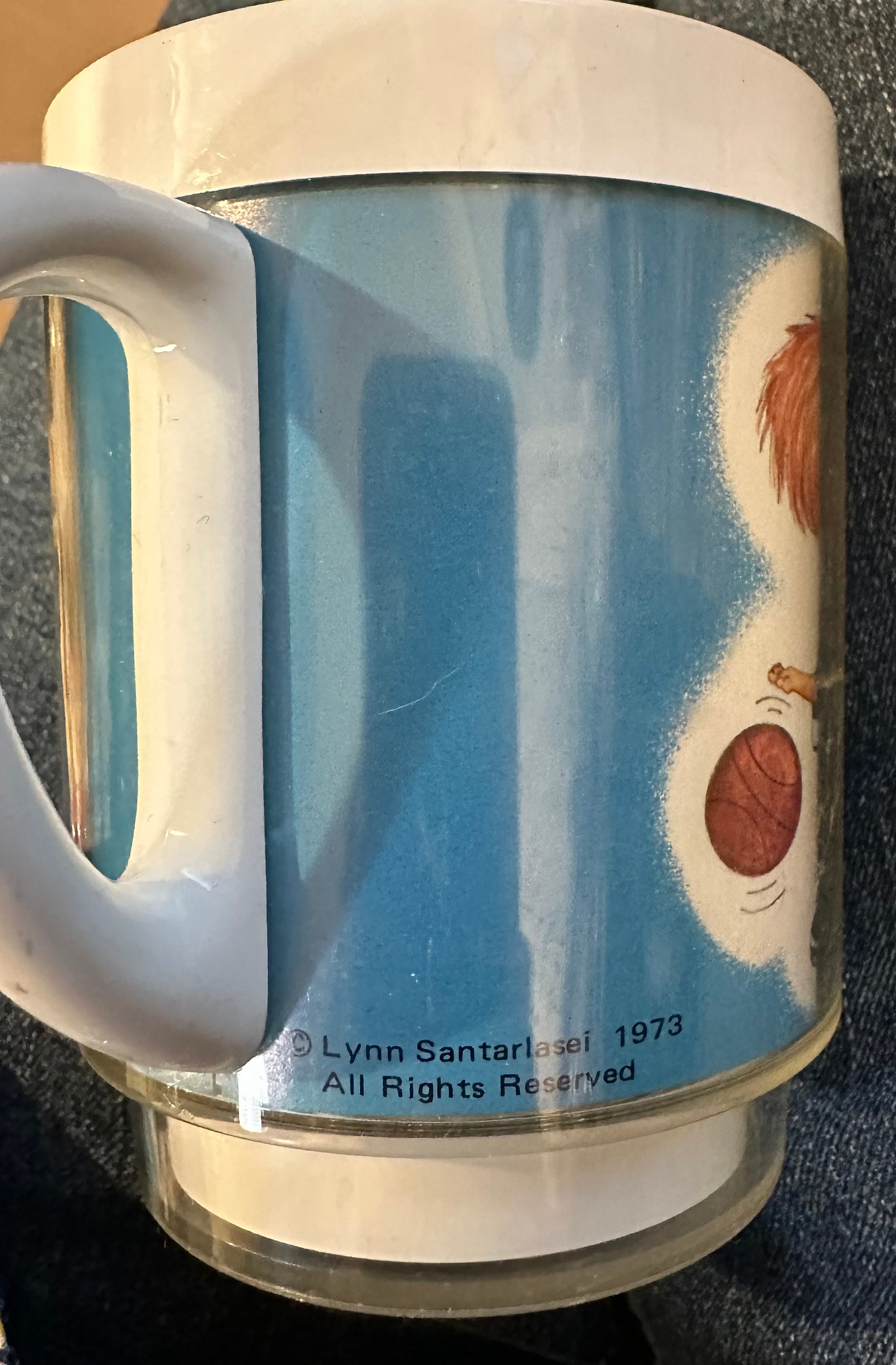 Vintage 1973 Lynn Santarlasci Mop Tops Thermoserv Mug Kitschy Cute ...