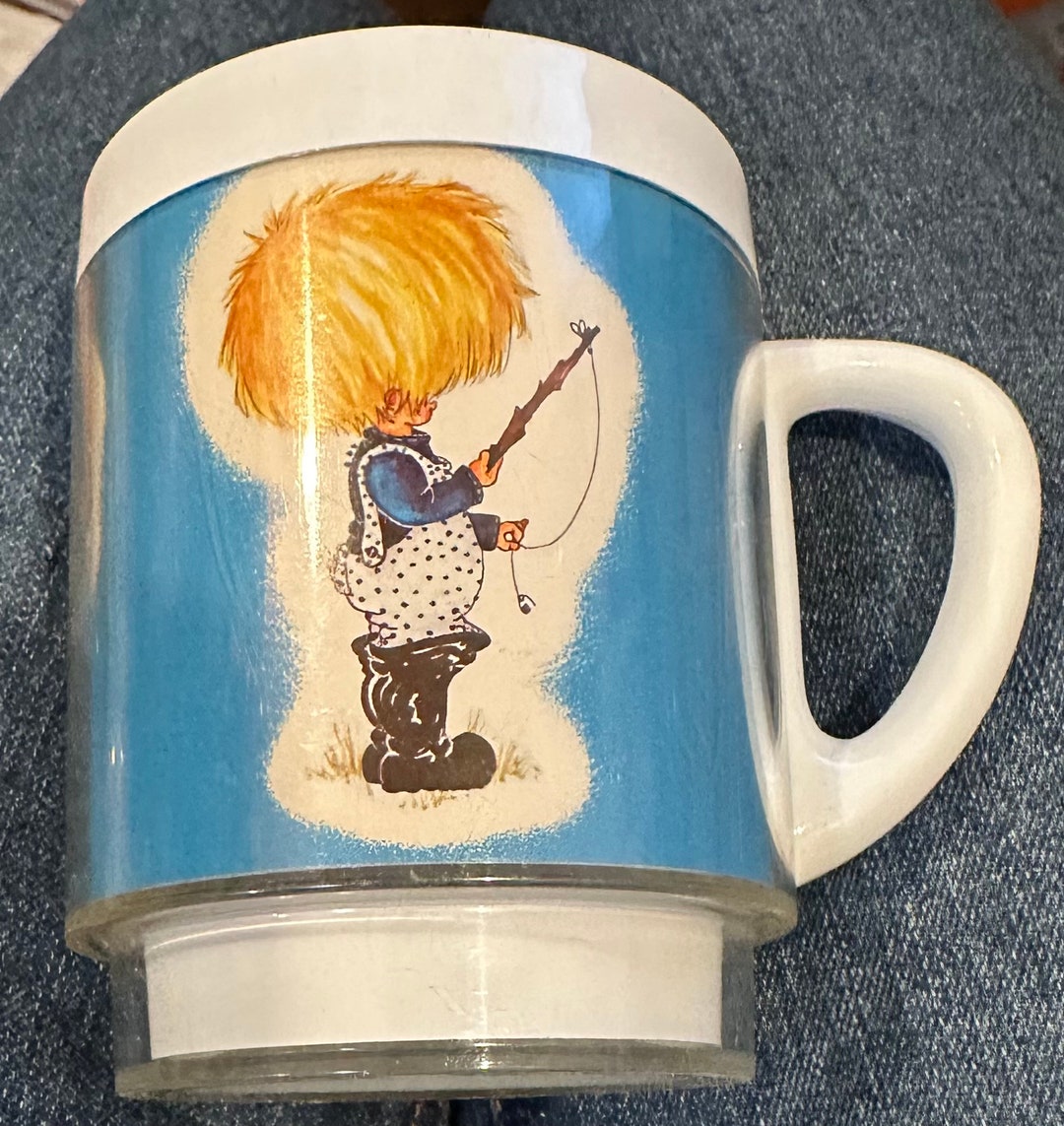 Vintage 1973 Lynn Santarlasci Mop Tops Thermoserv Mug Kitschy Cute ...