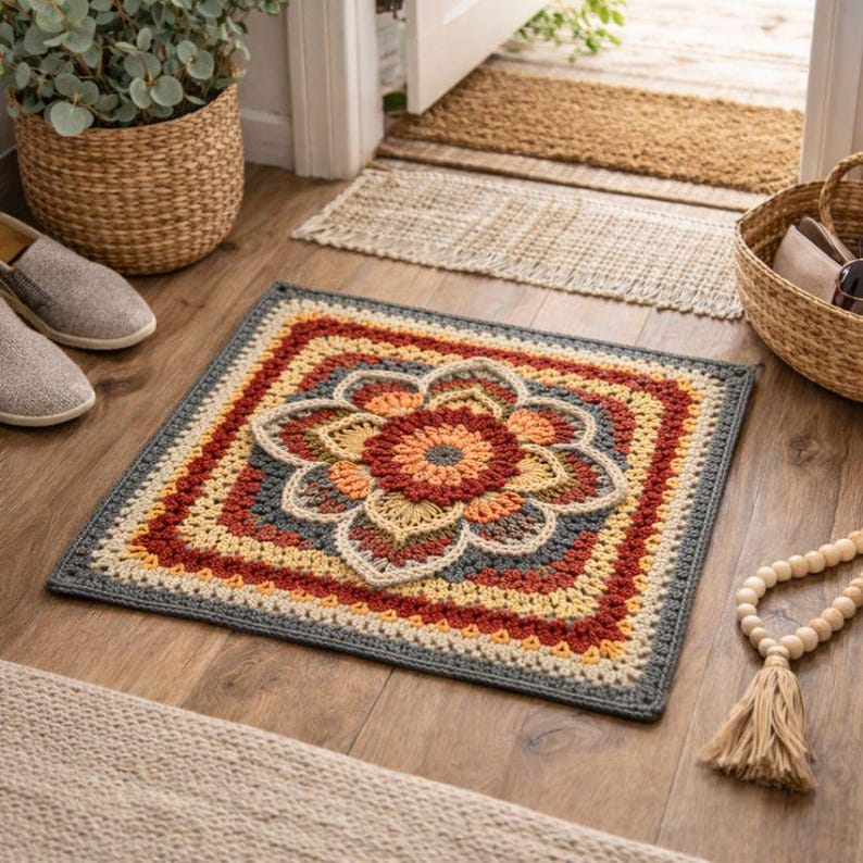 Crochet Granny Square Pattern PDF | Jewel-style Mandala Square | Modern ...