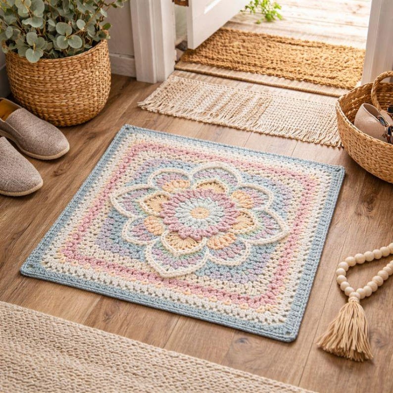 Crochet Granny Square Pattern PDF | Jewel-style Mandala Square | Modern ...