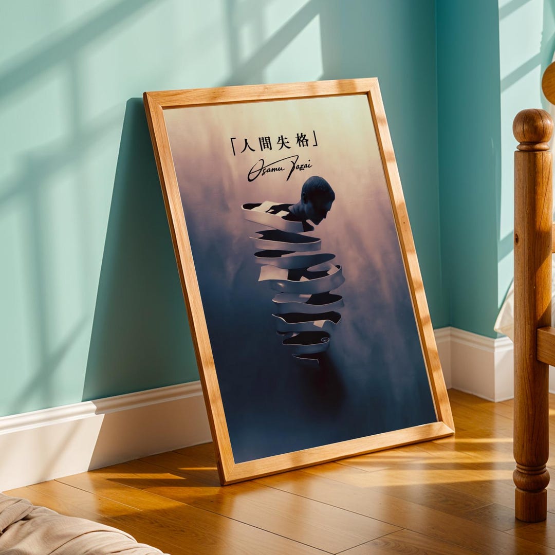 osamu-dazai-portrait-poster-ai-generated-abstract-wall-art-etsy