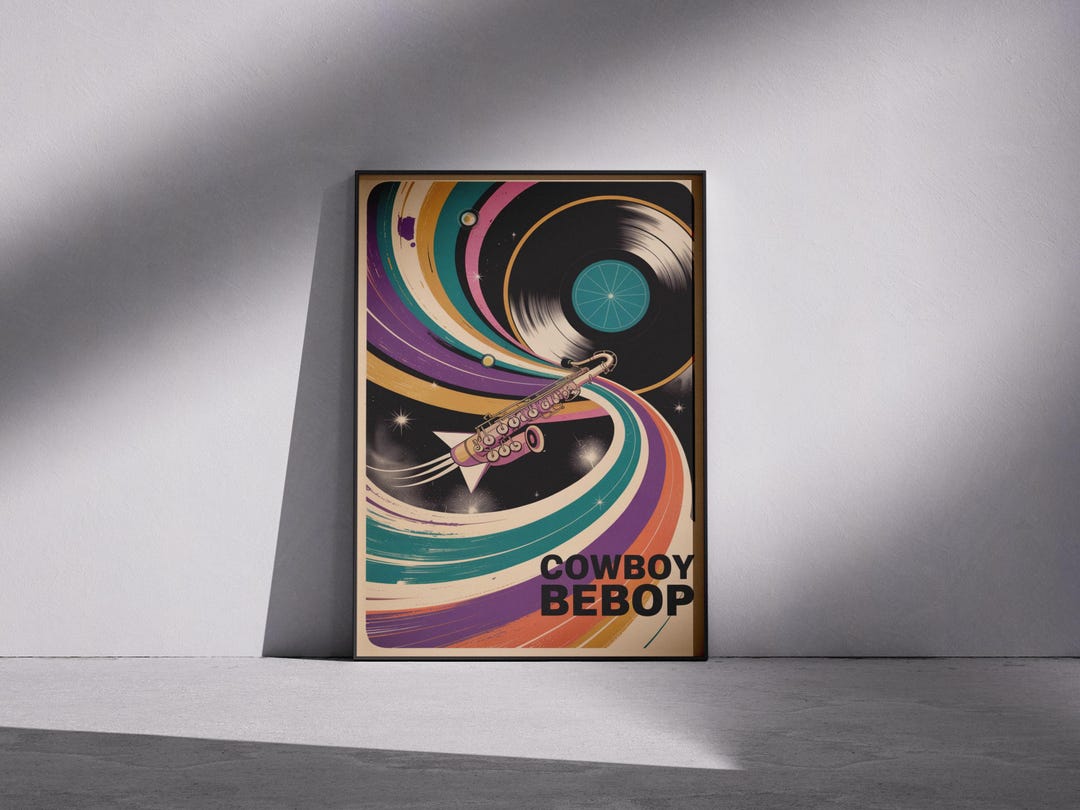 Retro-futuristic Jazz Poster and Teal Space Age Design, Bold Typography ...
