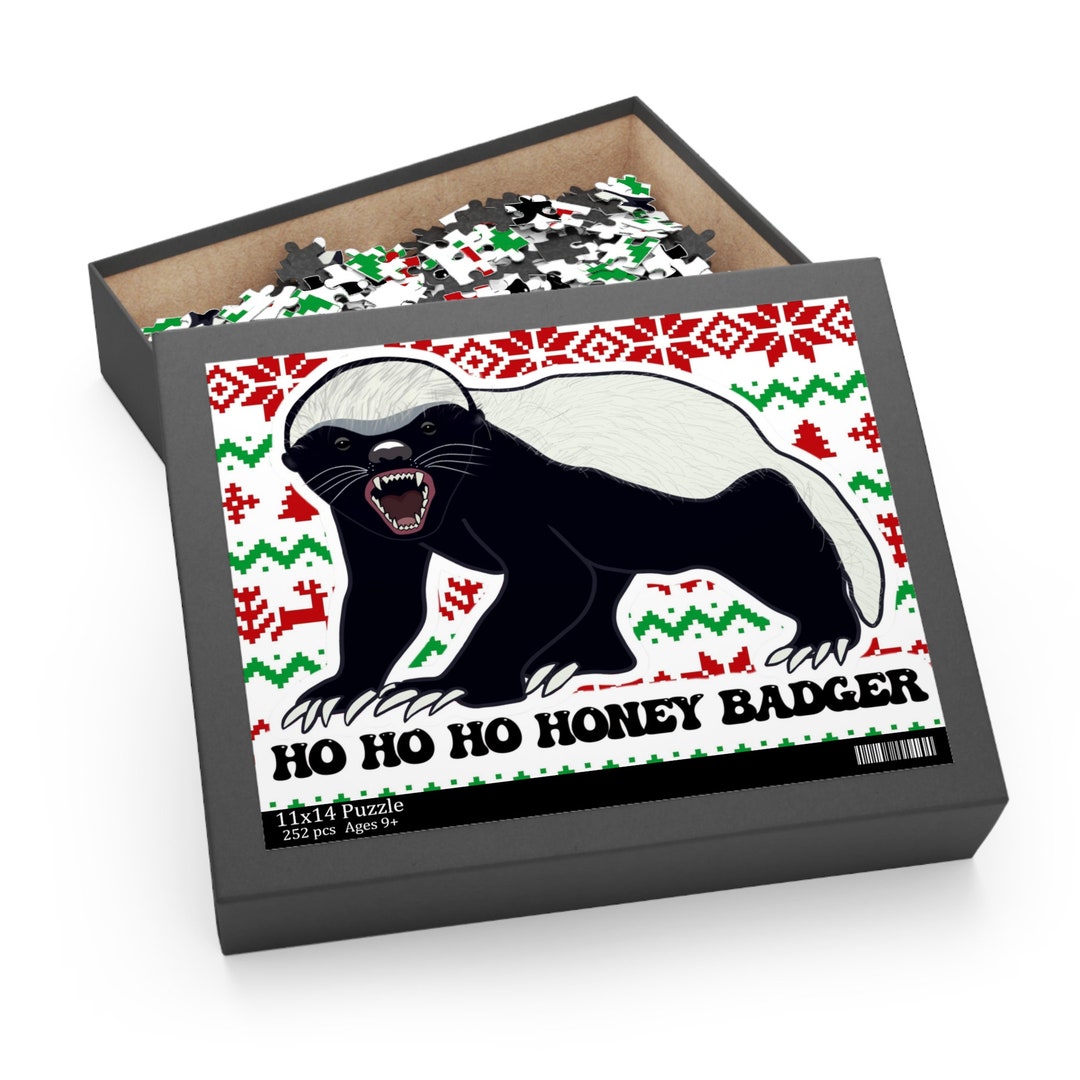 Honey Badger Christmas Puzzle Funny Sarcastic Xmas Gift Ugly Sweater ...