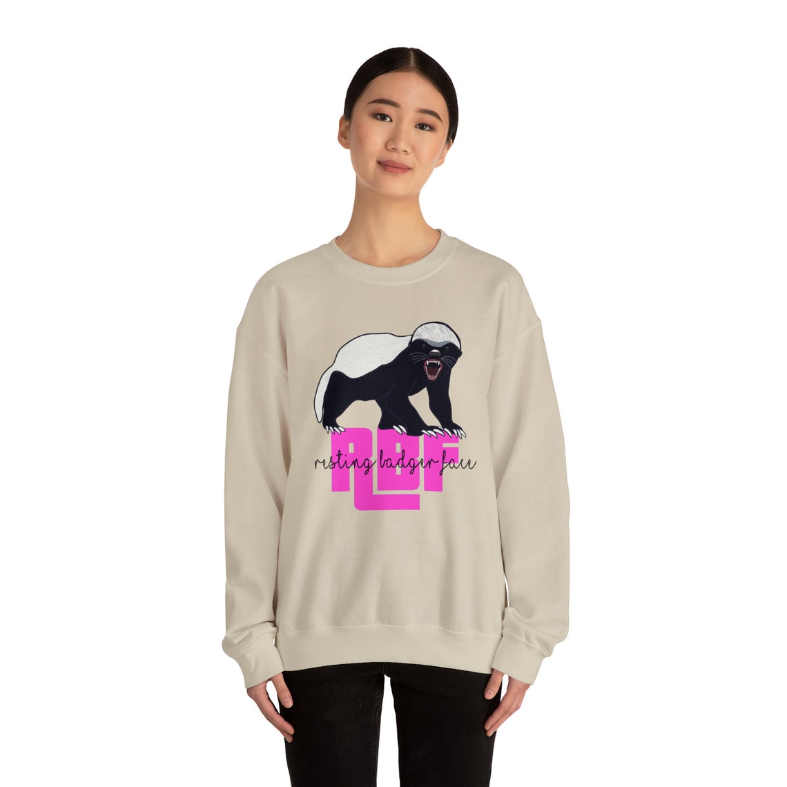 RBF Resting Badger Face Honey Badger Unisex Crewneck Sweatshirt ...