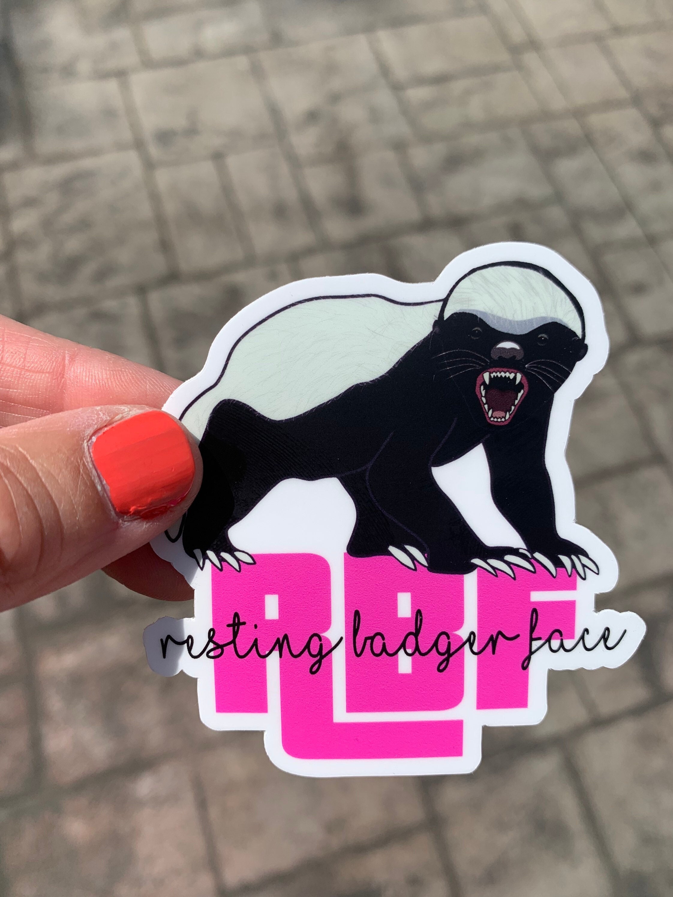 Honey Badger RBF Resting Badger Face Sticker for Laptop or Water Bottle ...