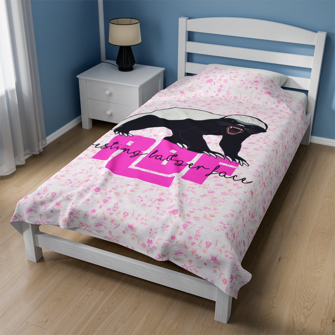 Honey Badger RBF Resting Badger Face Warm and Cozy Velveteen Plush ...
