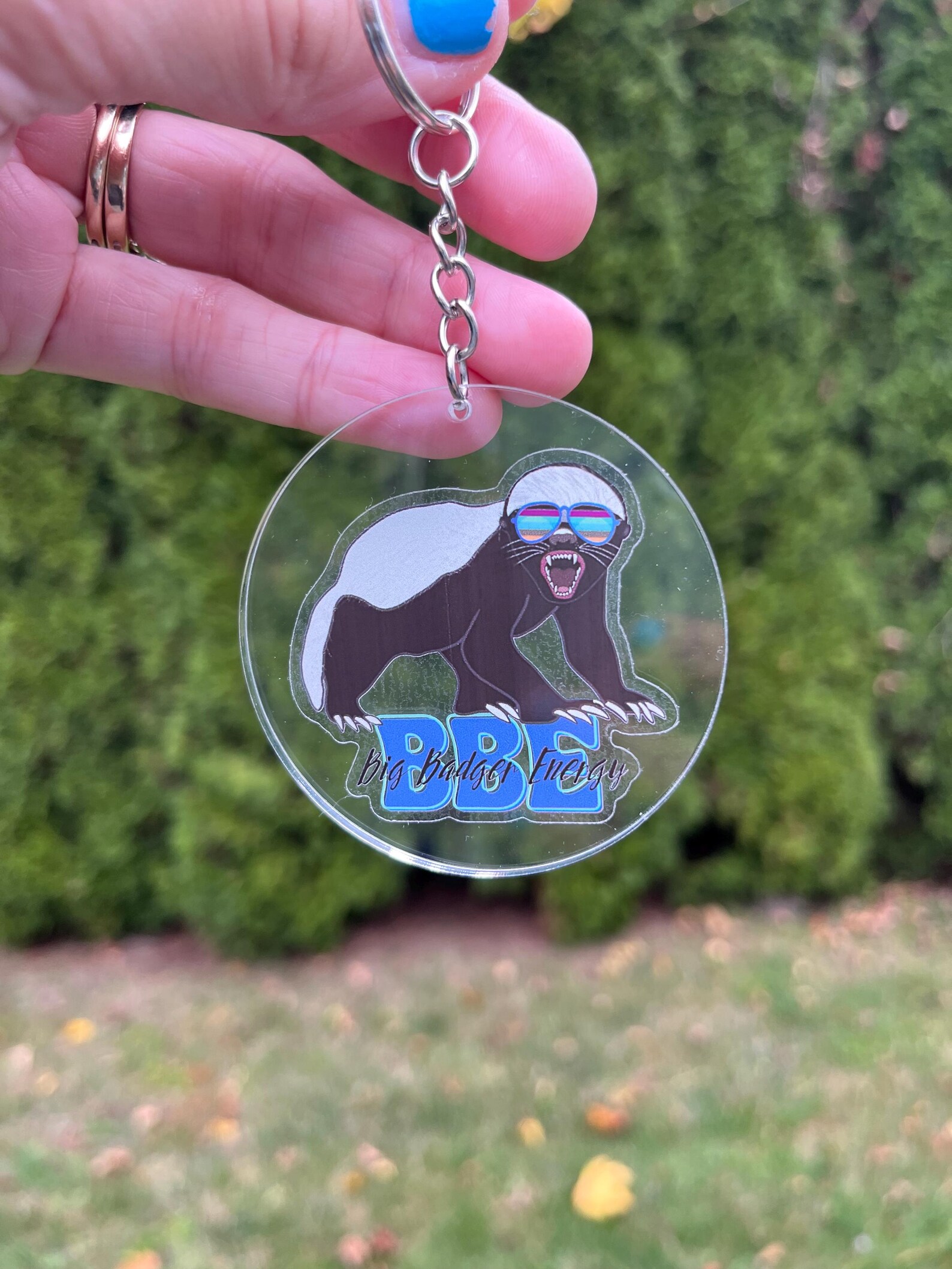 Honey Badger Big Badger Energy, Fearless Keychain, Honey Badger Keyring ...