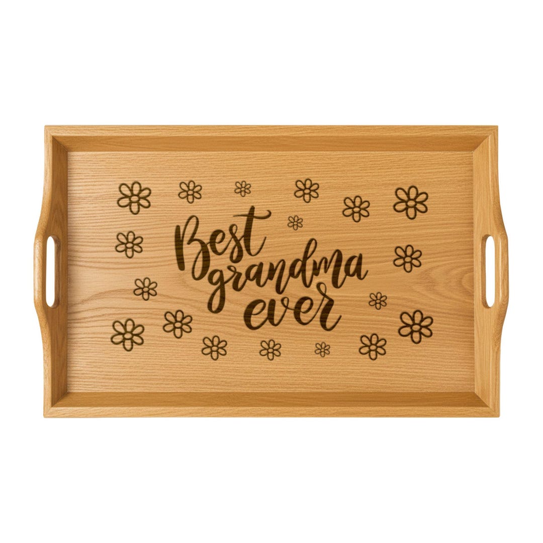 Personalized Bamboo Serving Tray Engraved Grandma Nonna Gift Custom ...