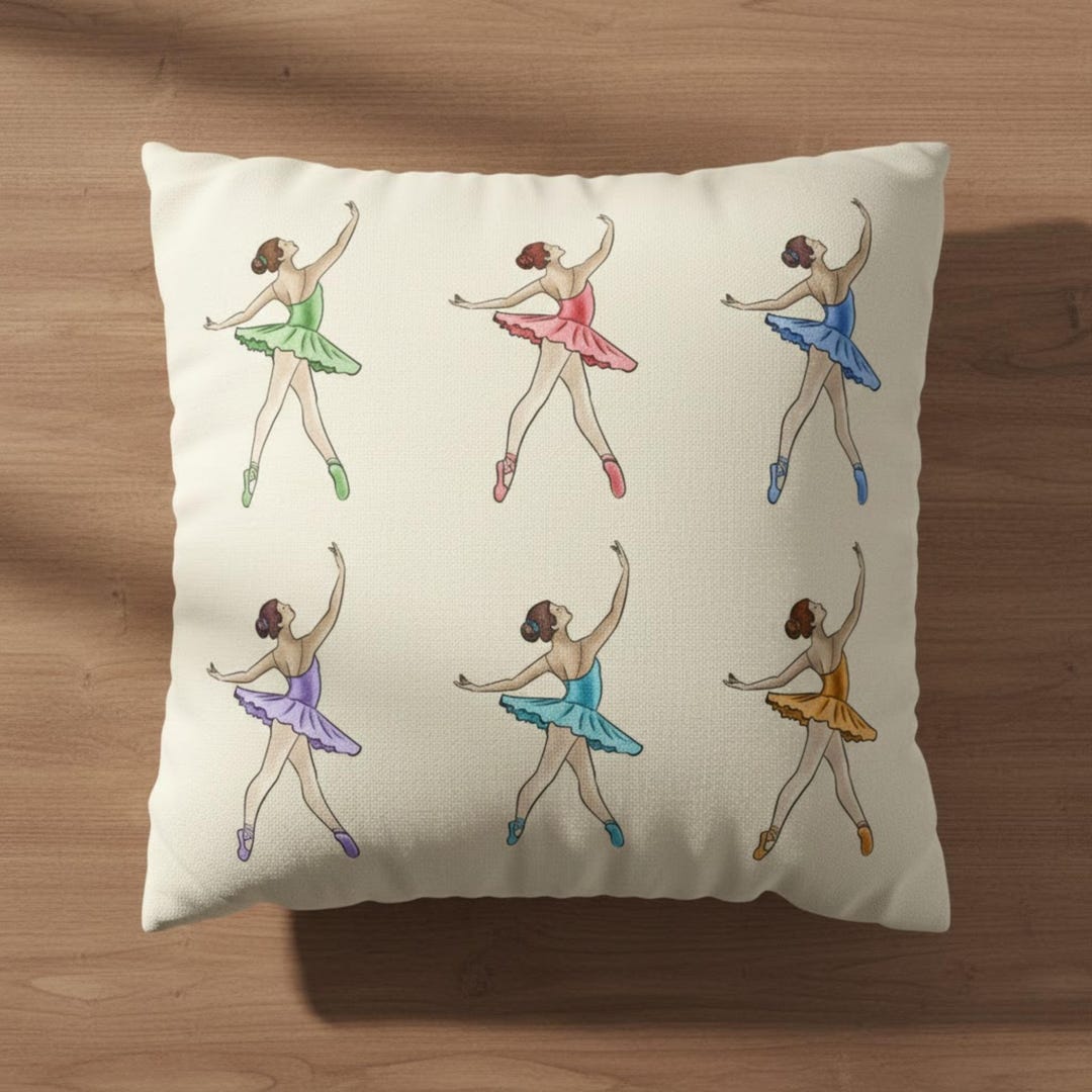 Ballerina Pillow Cover Nutcracker Themed Cottagecore Gift Elegant ...