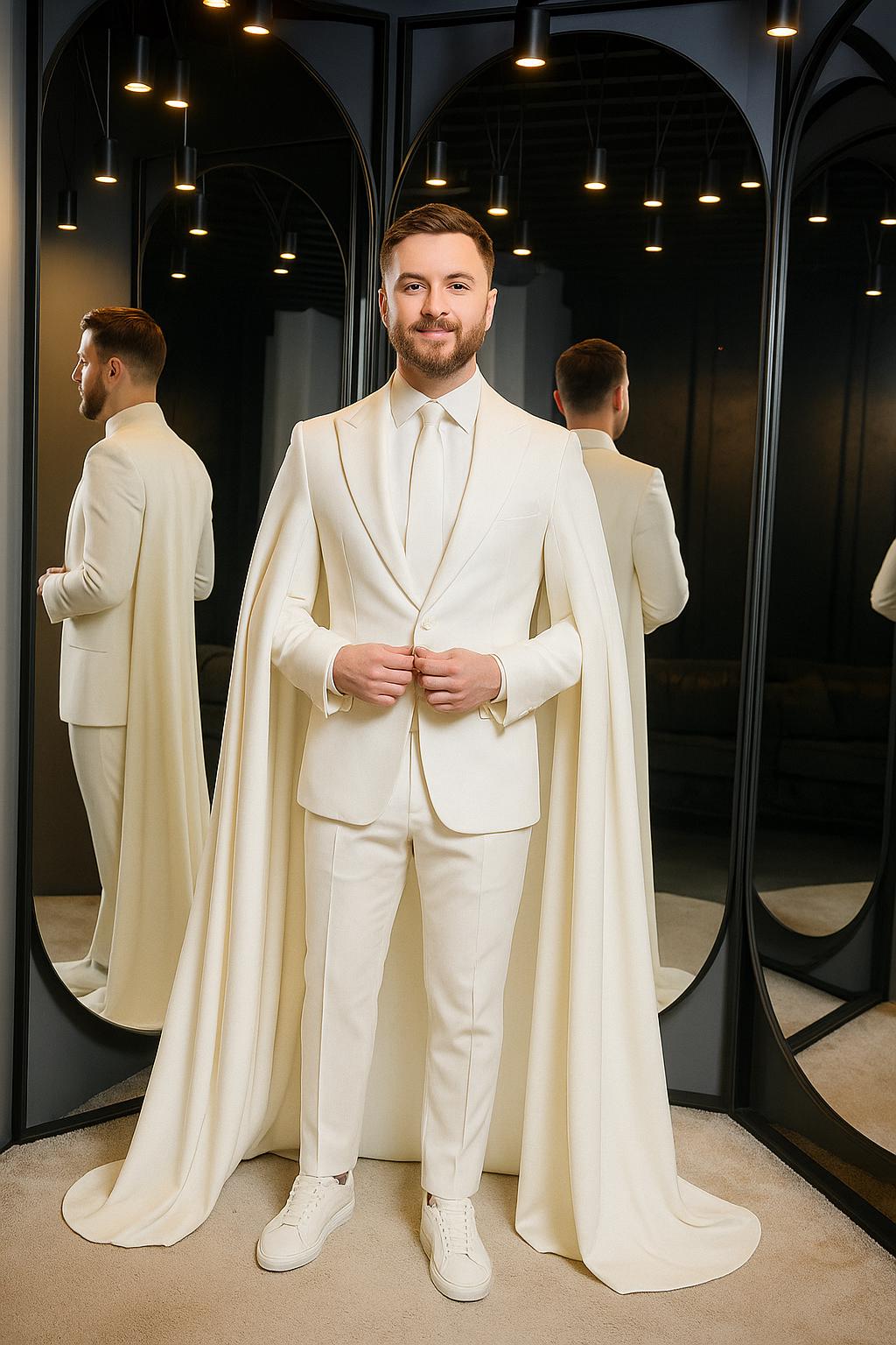 Elegant Men’s Wedding Tux With Cape - Etsy
