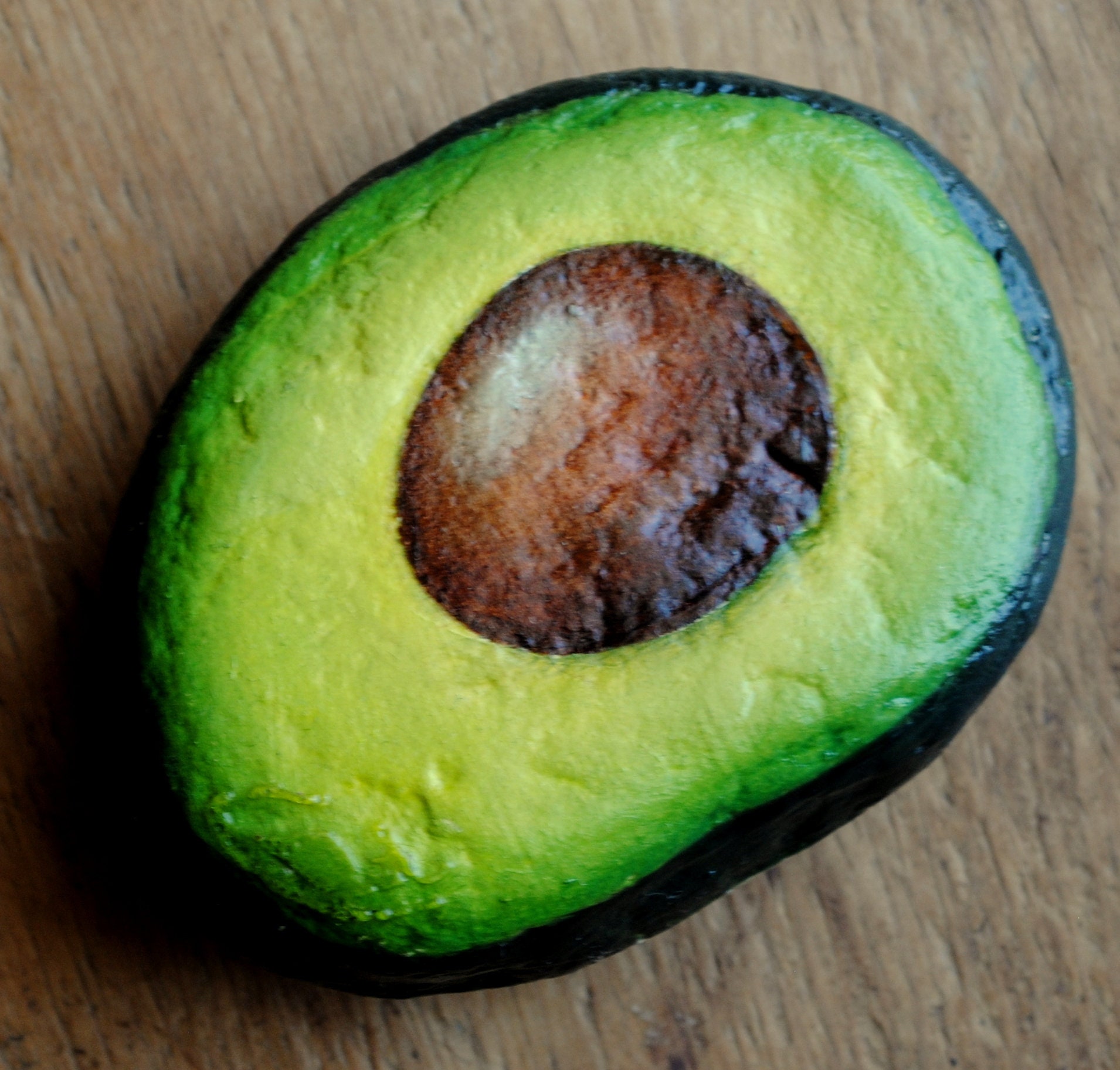 Avocado Rock Art Painted in Oils - Etsy