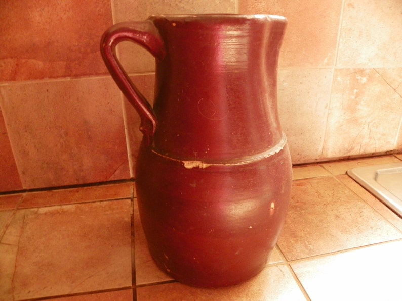 Pottery Pitcher, Batter Pitcher, Brown Pitcher, Antique Pitcher - Etsy