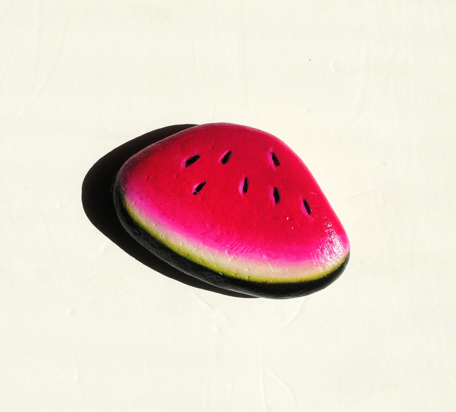 Watermelon Rock Art, Oil on Rock Original Painting - Etsy