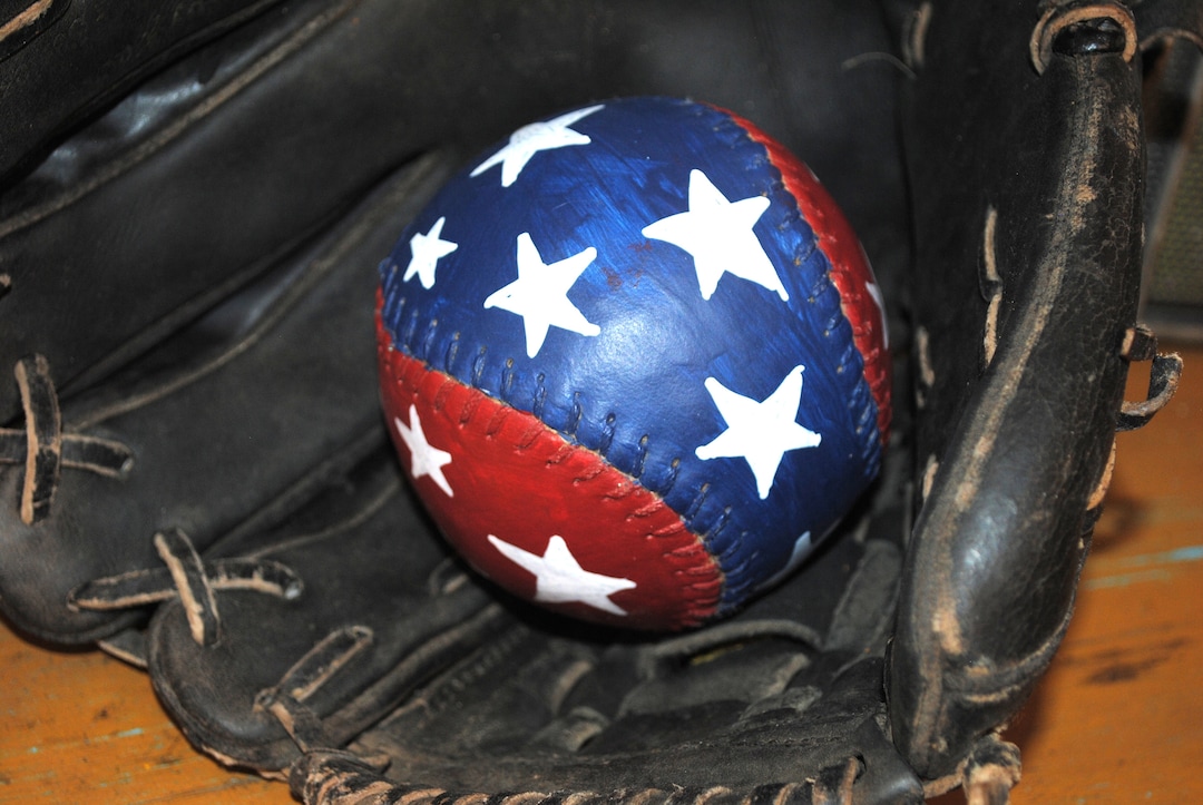 Baseball Hand Painted Patriotic Soft Ball - Etsy