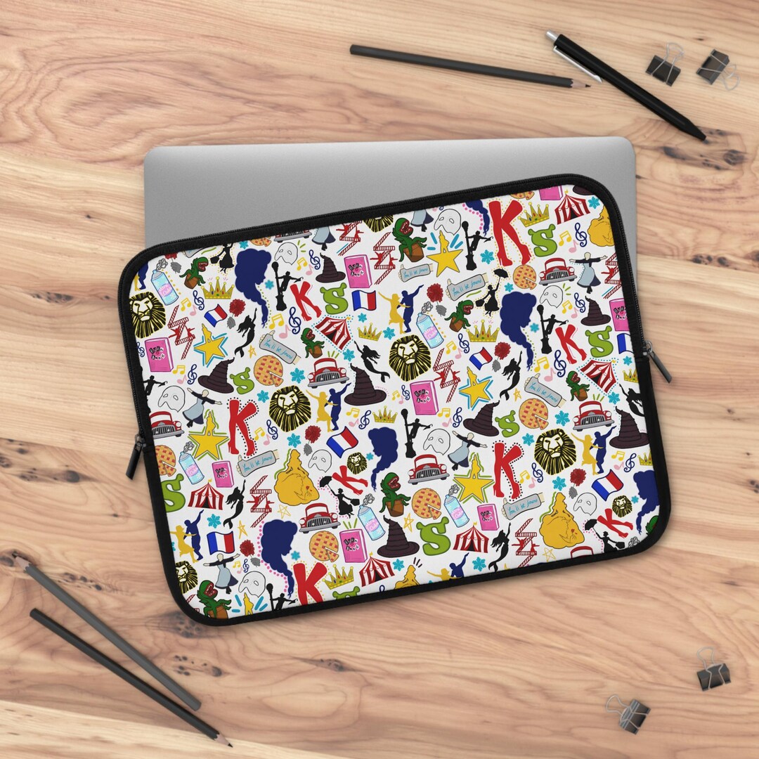 Musical Theatre Doodle Laptop Sleeve | Broadway Icons Pattern - Etsy