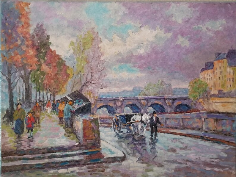 Edouard Cortes Reproduction Oil Painting Quai De Le Seine - Etsy