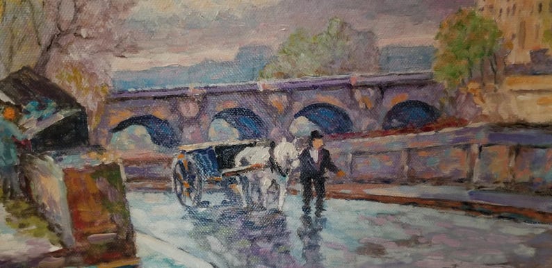 Edouard Cortes Reproduction Oil Painting Quai De Le Seine - Etsy