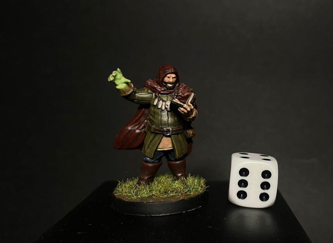 Hand Painted Tabletop Ready Human Wizard Miniature 28mm D&D RPG Figure ...