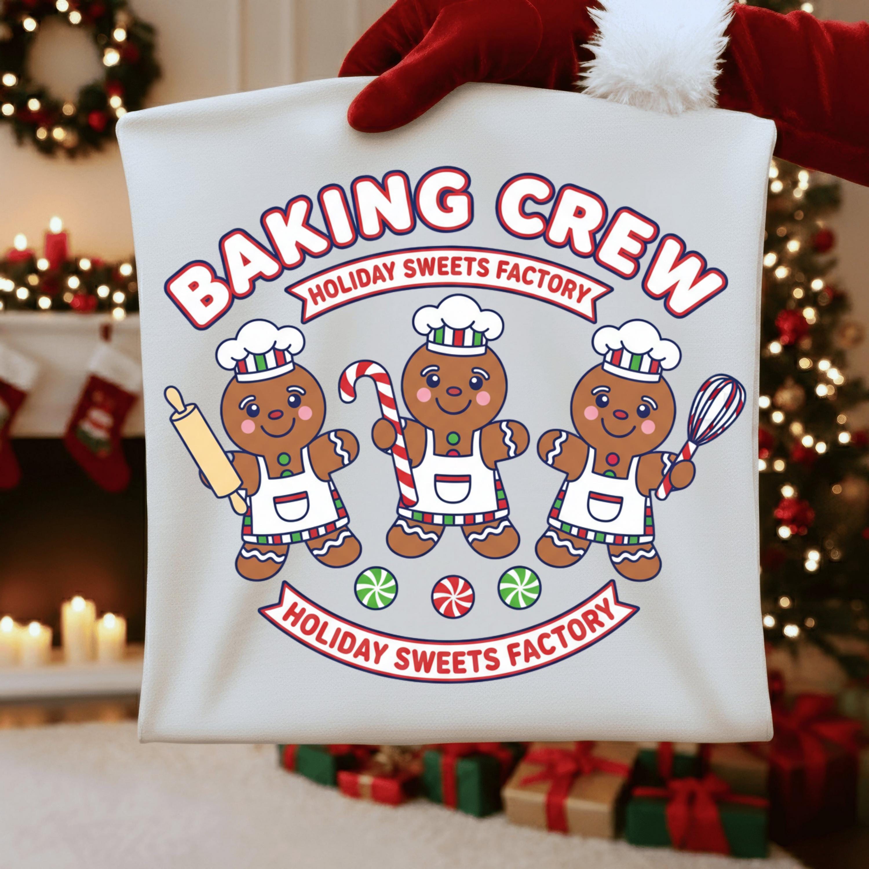 Gingerbread Baking Crew PNG SVG – Christmas Baking Tee for Family ...