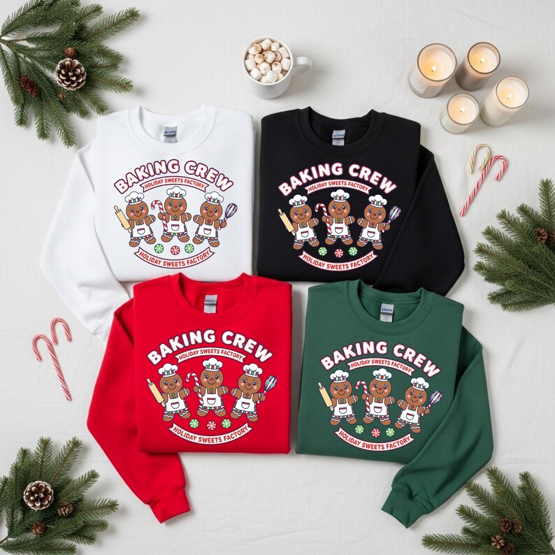 Gingerbread Baking Crew PNG SVG – Christmas Baking Tee for Family ...