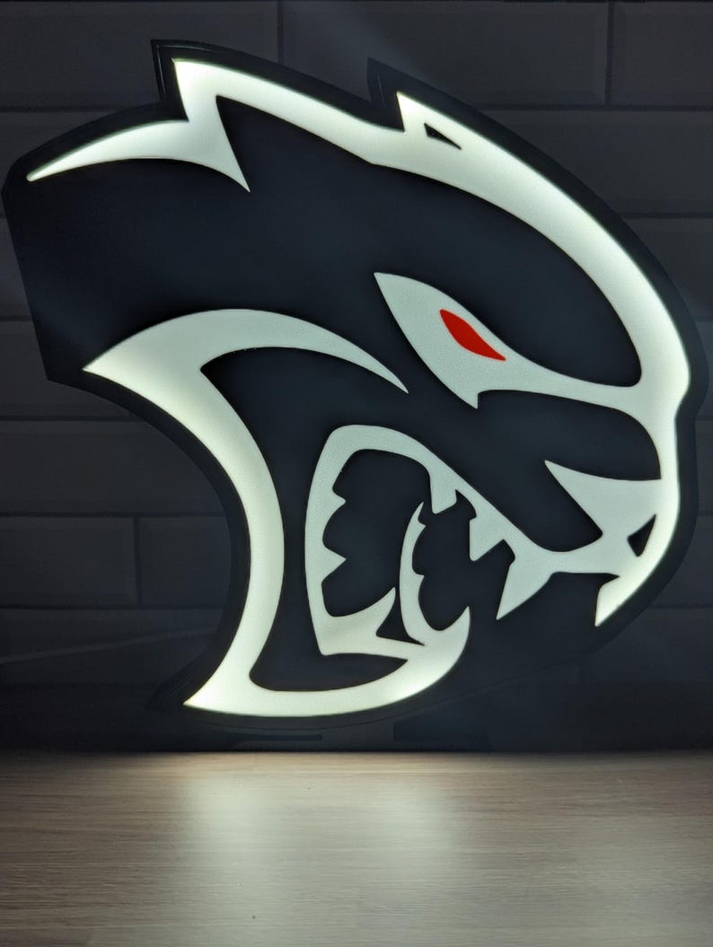 Dodge Hellcat Logo LED Lightbox Sign - Etsy