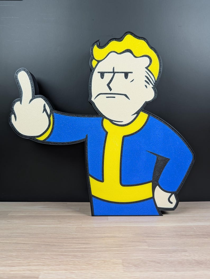 Fallout Inspired Angry Vault Boy LED Light Box Sign - Etsy