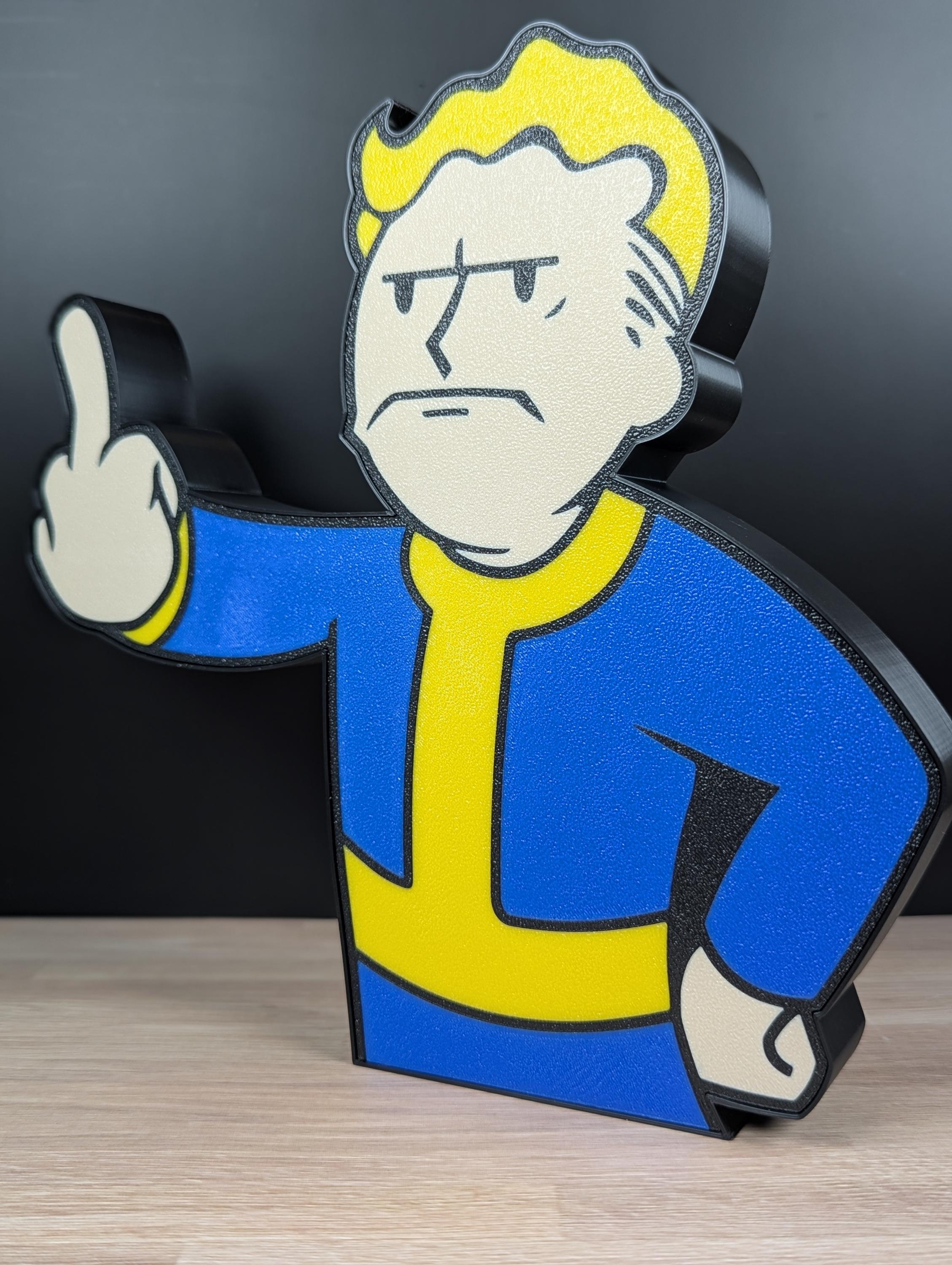 Fallout Inspired Angry Vault Boy LED Light Box Sign - Etsy