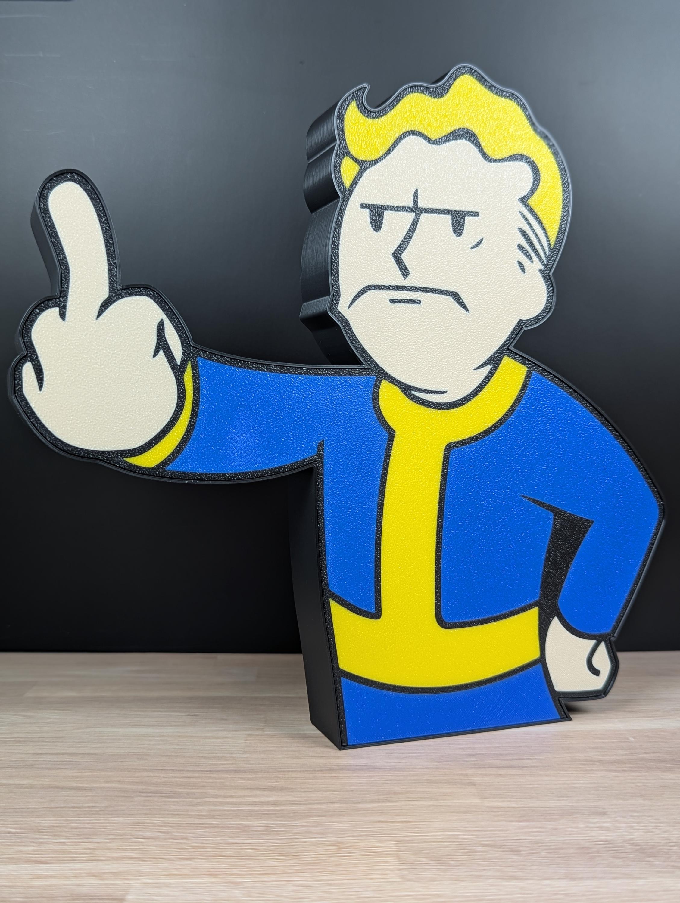 Fallout Inspired Angry Vault Boy LED Light Box Sign - Etsy