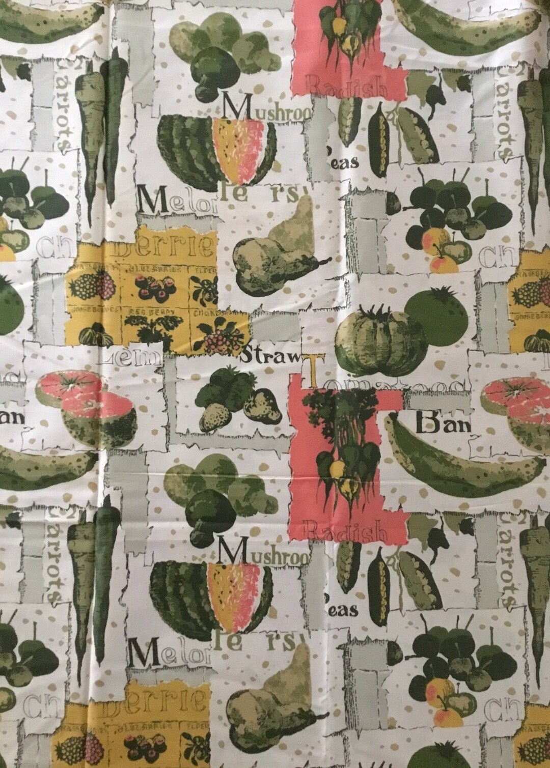 4 1/3 + Yards Fruit & Vegetable Kitchen Theme Fabric - Etsy