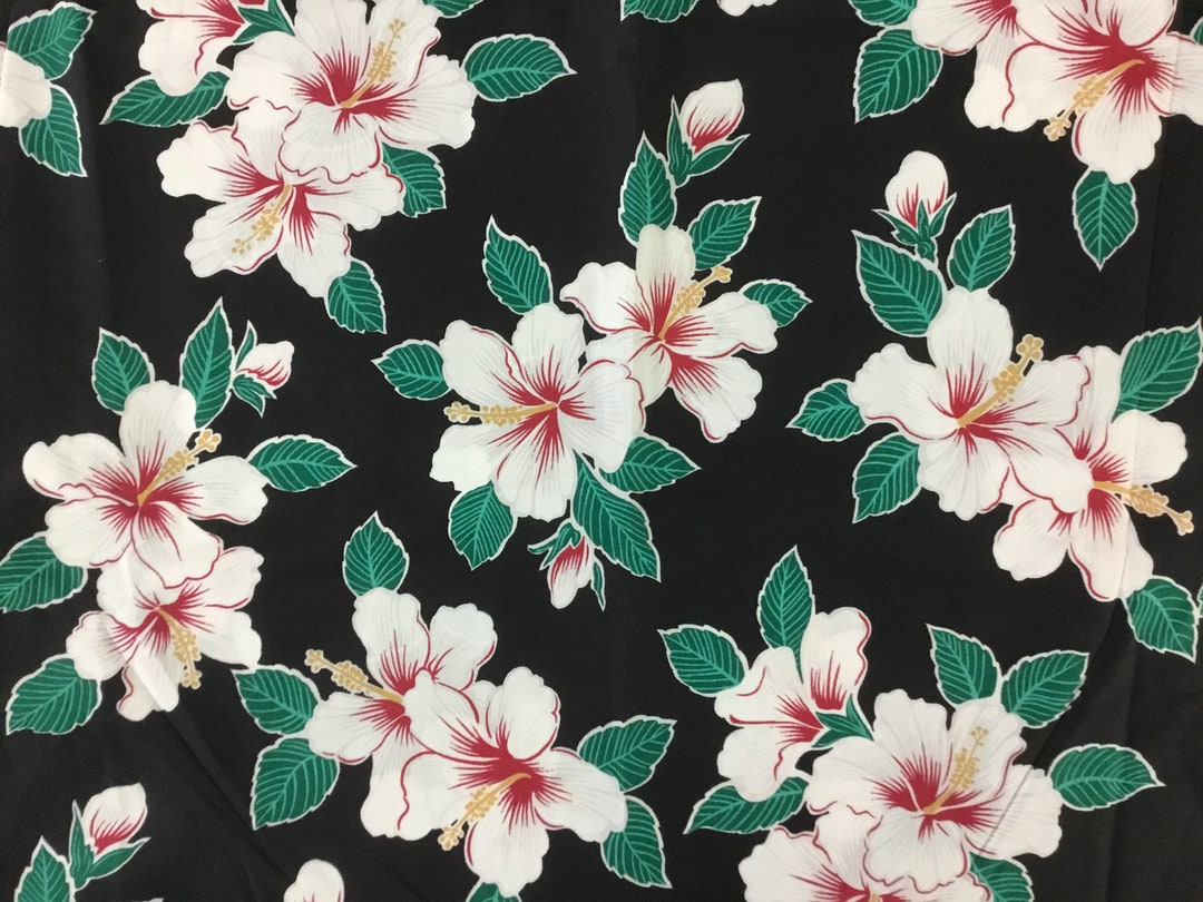 10 + Yards - Hawaiian Hibiscus Fabric - Etsy