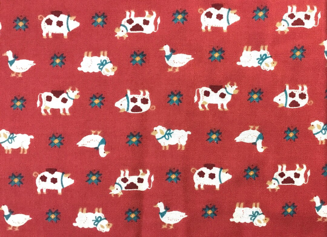5 Yards - VIP Cranston - Farm Animal Print - Etsy