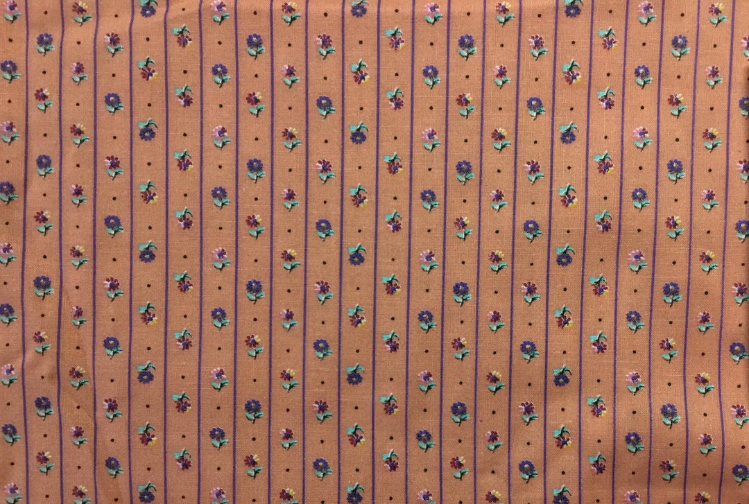 2 1/6 Yards - Joan Kessler - Concord Fabrics - Floral / Stripe - Etsy
