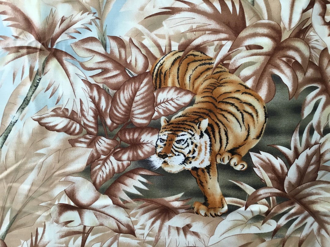 2 1/2 Yards - Trendtex Fabrics - Tropical / Tigers - Etsy