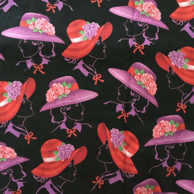 Red Hat Society Fabric - Etsy