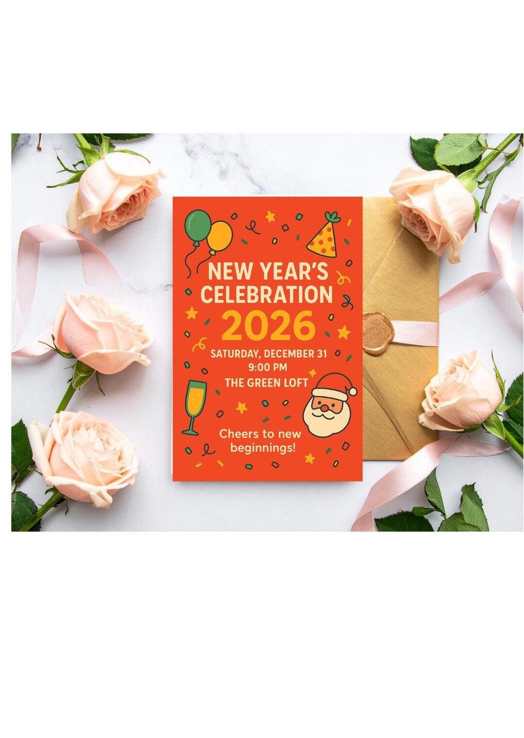 Editable New Year 2026 Invitation, Holiday Party (digital Template) - Etsy