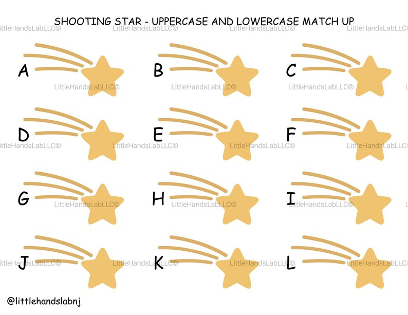 Shooting Star Alphabet Match | Uppercase & Lowercase Letter Matching ...