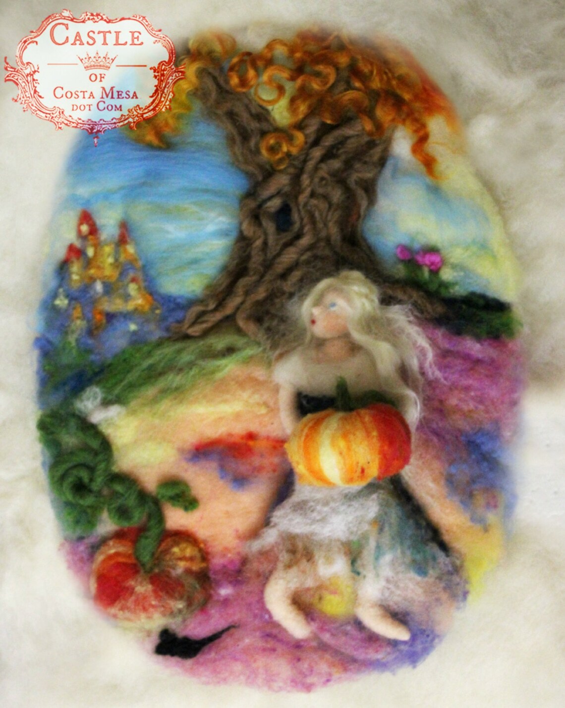 Cinderella Tending Her Pumpkin Garden Wool Picture by Castle - Etsy