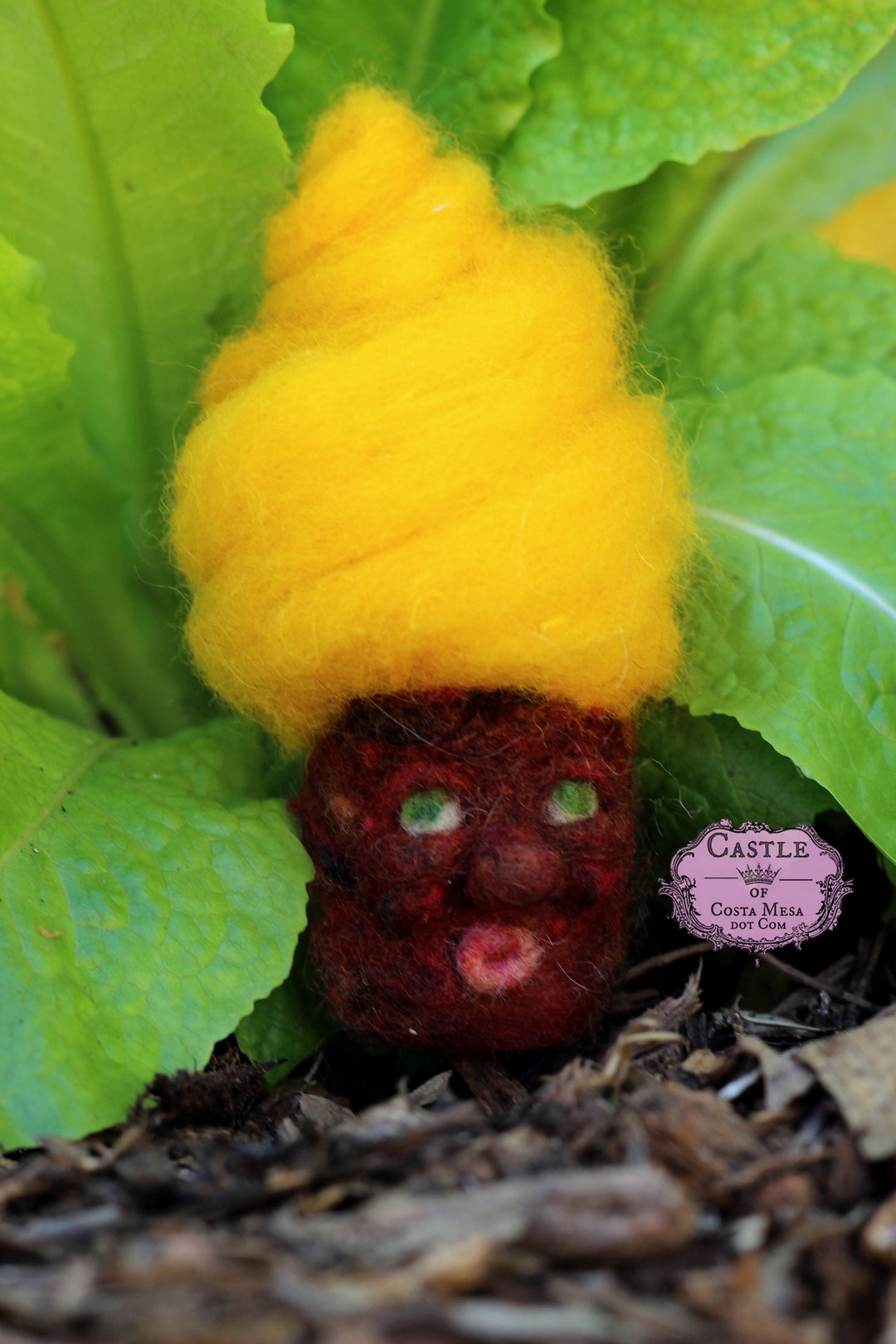 Mango Swirl Cupcake Finger Puppet Gnome by Castle of Costa Mesa - Etsy