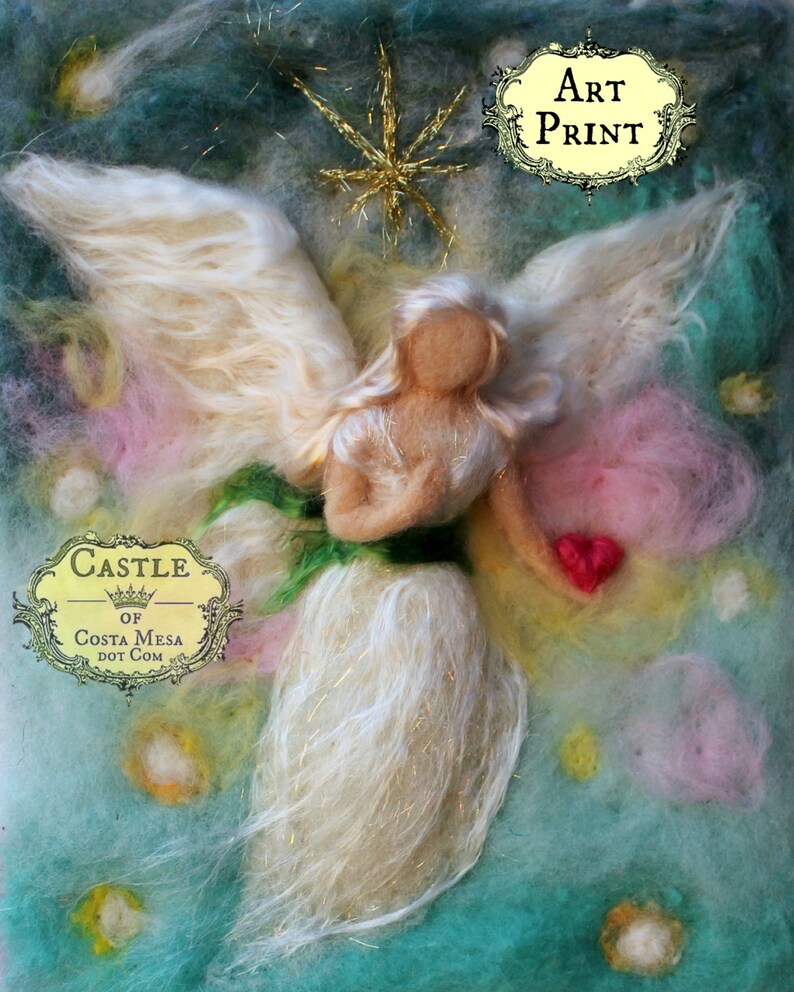 PRINT: Guardian Angel With Shooting Star. 8.5 X 11 Inches. - Etsy