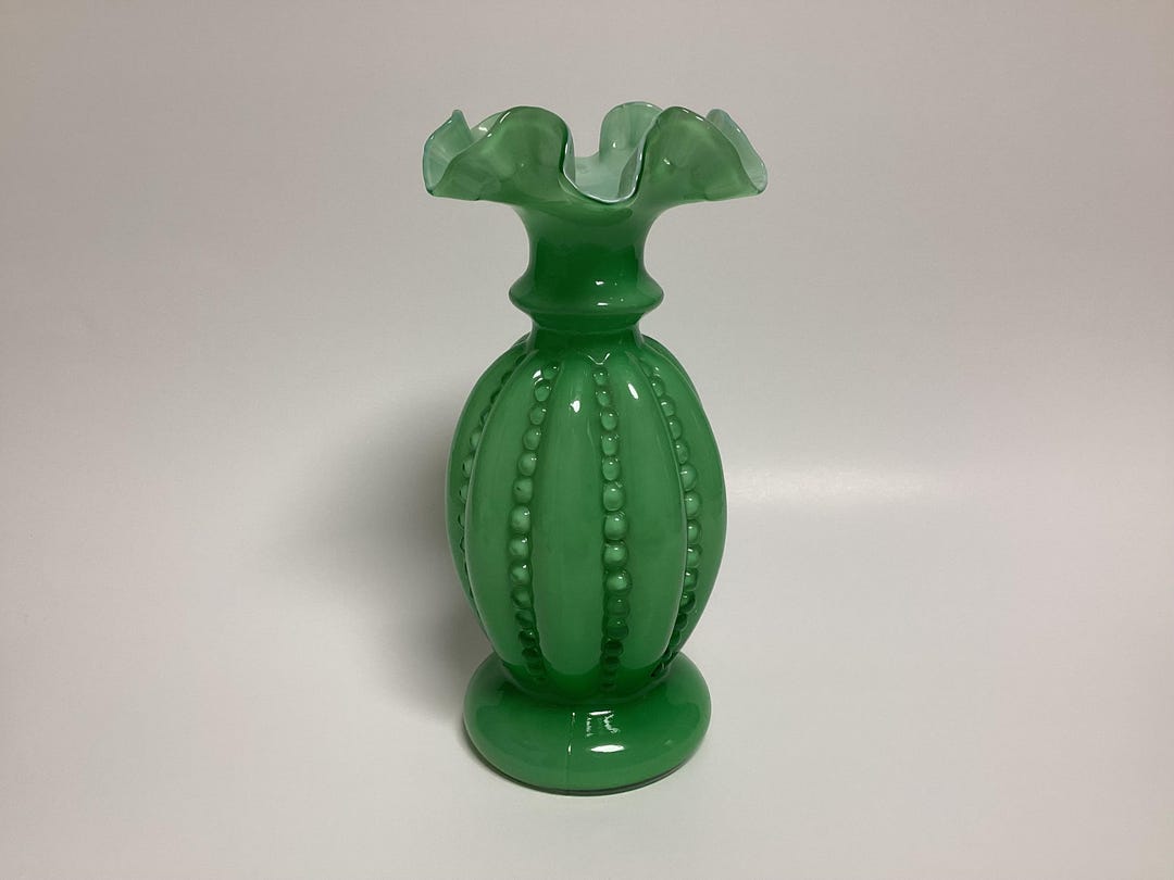 Fenton Beaded Melon Vase - Etsy