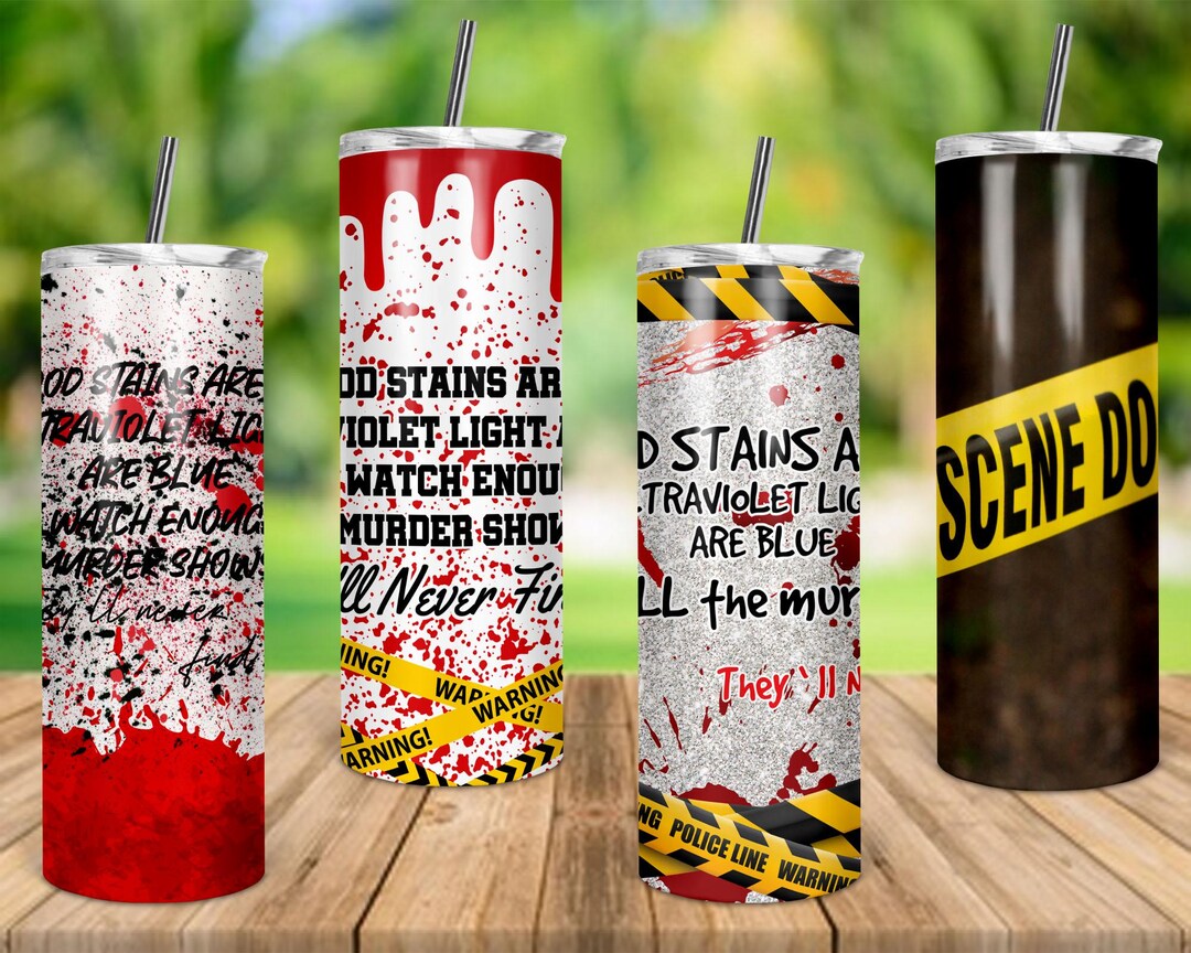True Crime Tumbler – Forensic Poem, Caution Tape 20oz Stainless Steel ...