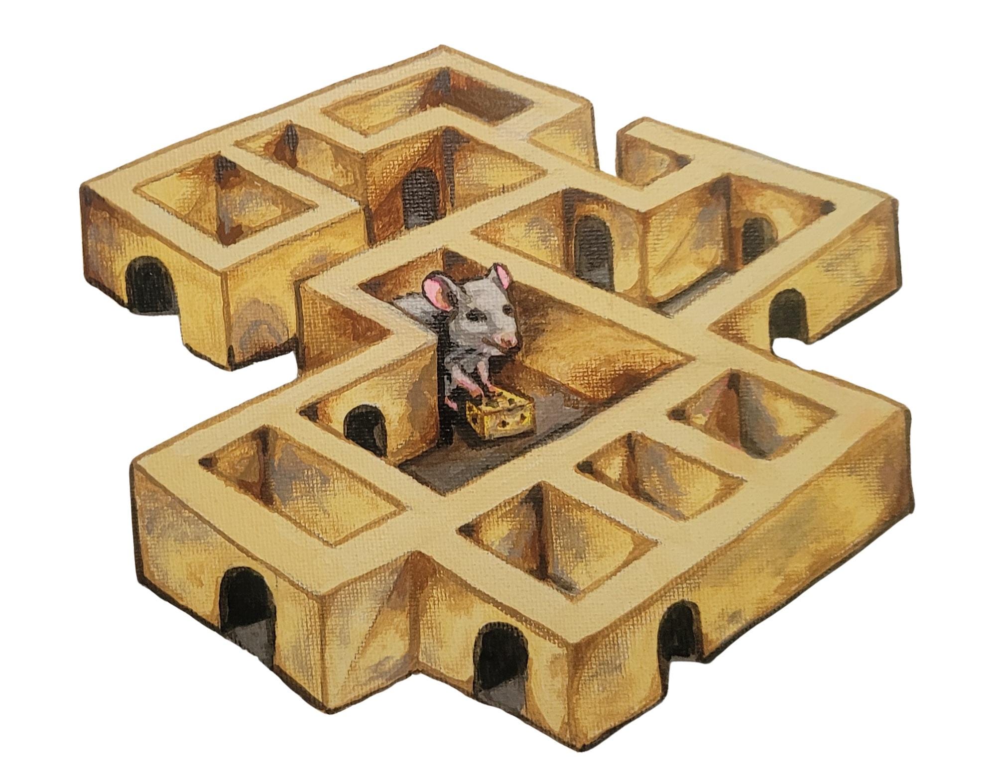 Mouse/rat in a Maze Eating Cheese - Etsy